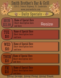 Daily Specials Menu Letter Size Menu Template | PosterMyWall