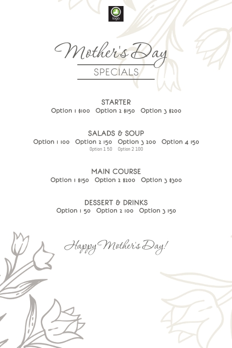dainty mother's day menu | PosterMyWall