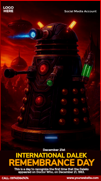 Dalek Remembrance Day Template | PosterMyWall