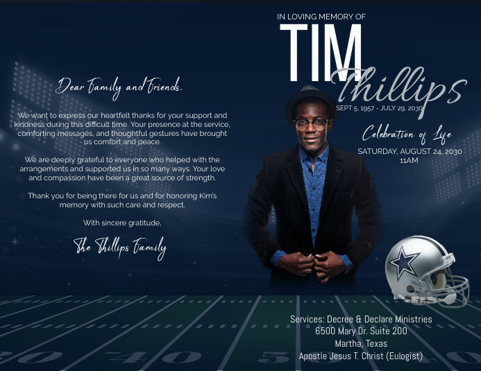 Copy of DALLAS COWBOYS OBITUARY OUTSIDE | PosterMyWall