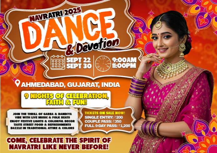 Dance, Devotion, Lights, Beats, Faith Template | PosterMyWall