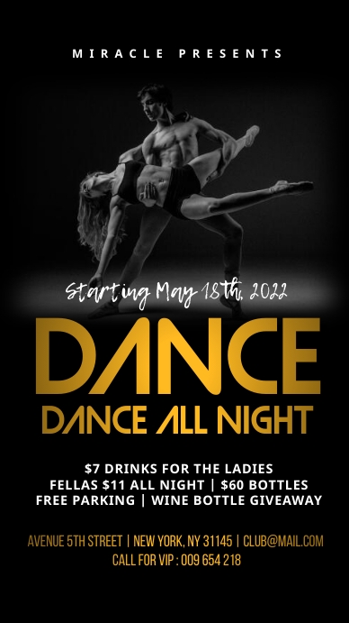 DANCE ALL NIGHT Template | PosterMyWall