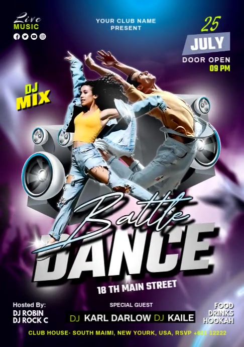 DANCE BATTLE Template | PosterMyWall