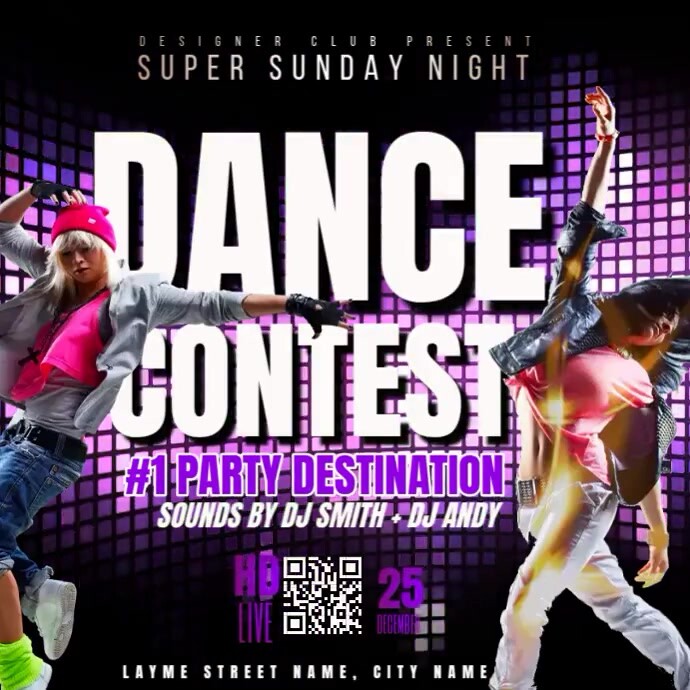 Dance Battle Neon Template | PosterMyWall