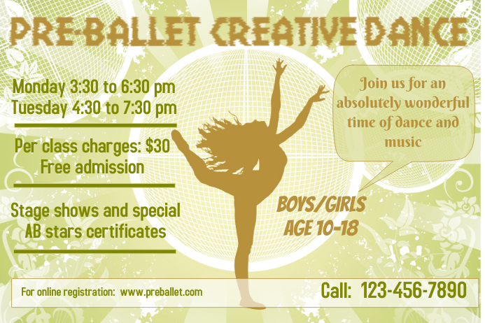 Dance Classes Flyer Template | PosterMyWall