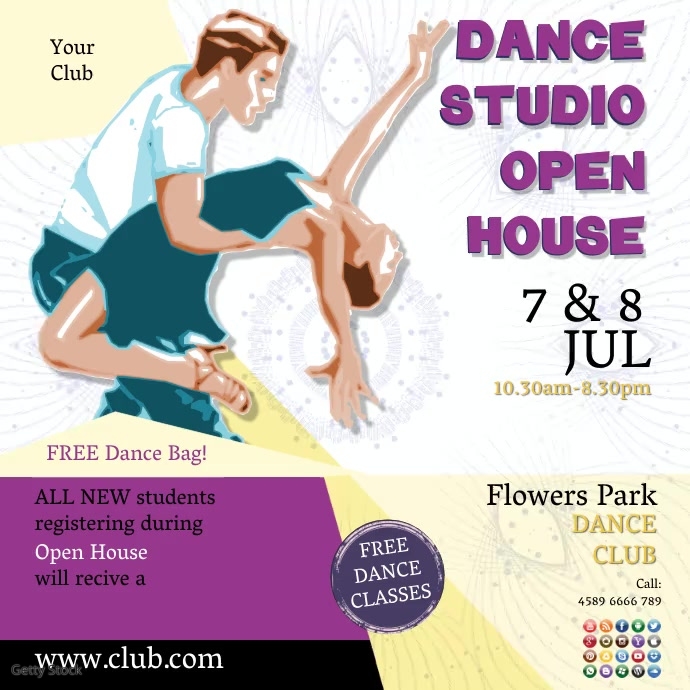 dance classes16 insta video Template | PosterMyWall