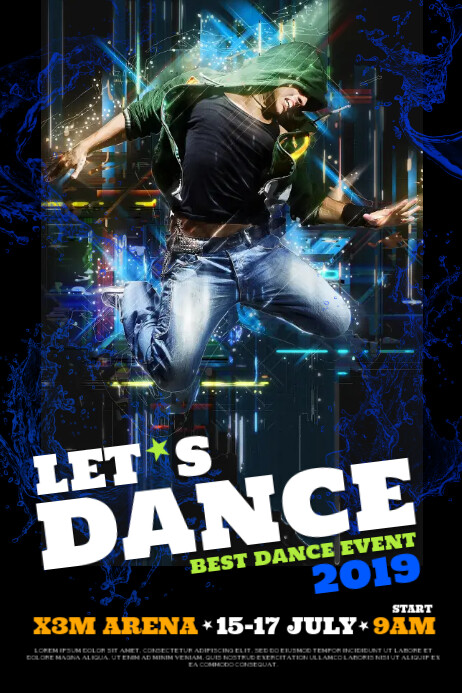DANCE EVENT POSTER WITH BOY Template | PosterMyWall