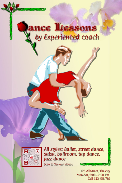 Dance Lessons promotion flyer Template | PosterMyWall