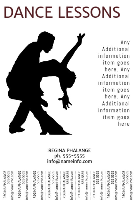 Dance Lessons Flyer With Tear-off tabs Template | PosterMyWall