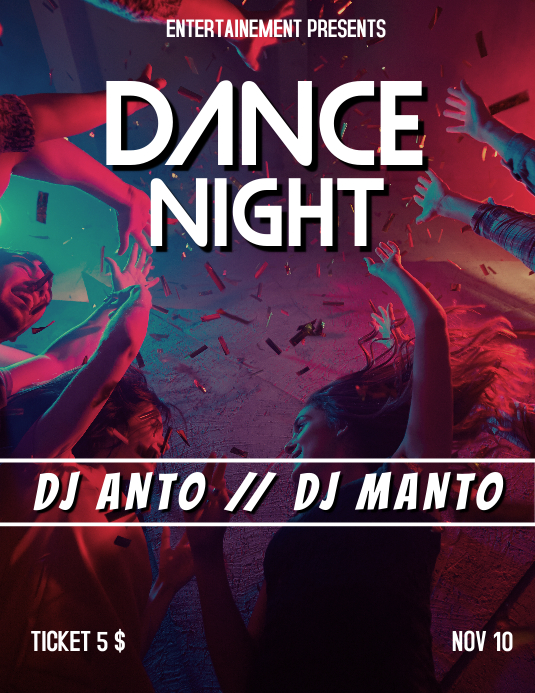 Dance Night flyer party Template | PosterMyWall