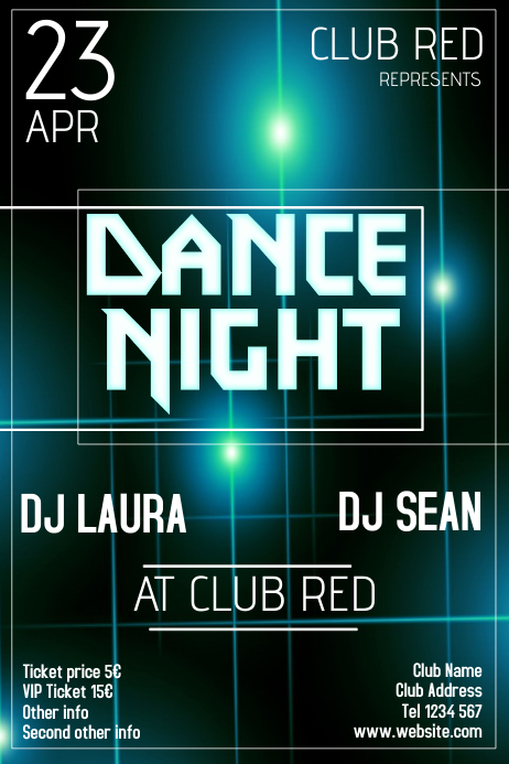 dance night glowing flyer template | PosterMyWall