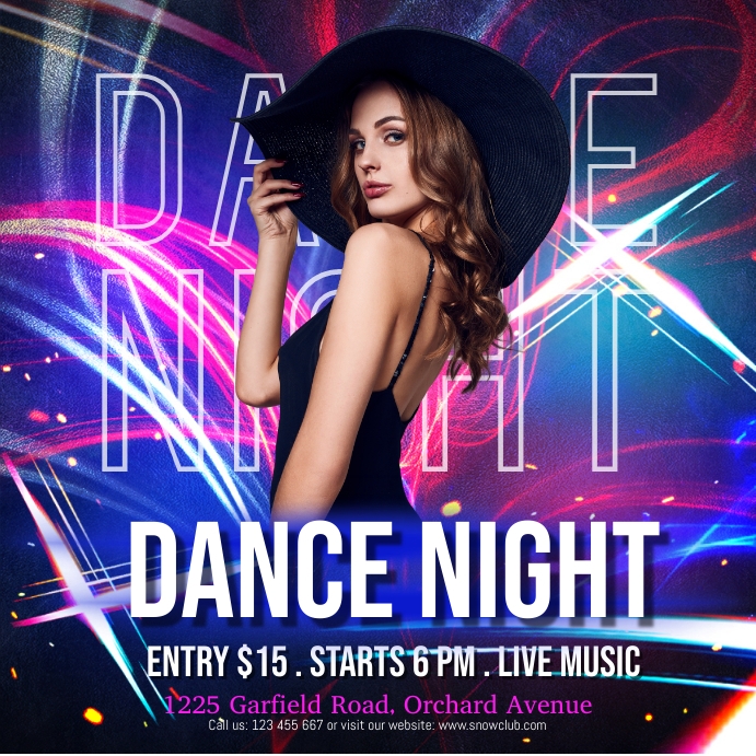 Copy of dance night party flyer template | PosterMyWall