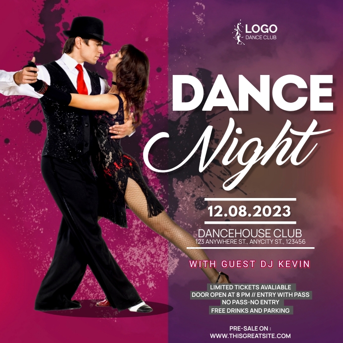 Plantilla de Dance Night Template | PosterMyWall