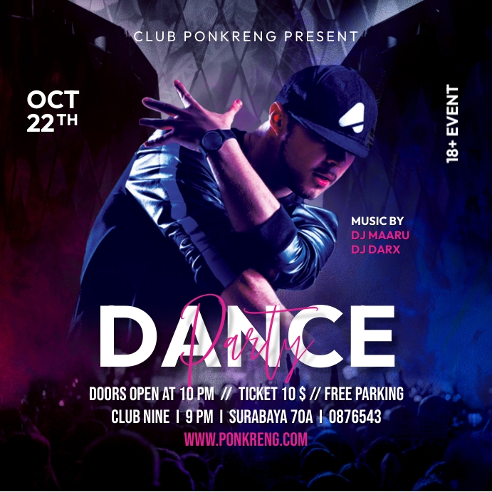 Dance Party Ads Template | PosterMyWall