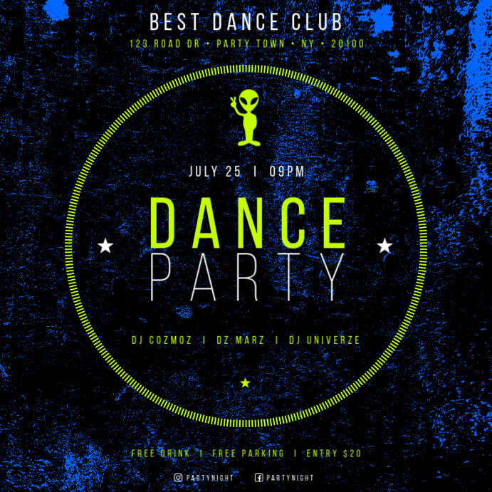 DANCE PARTY BANNER Template | PosterMyWall