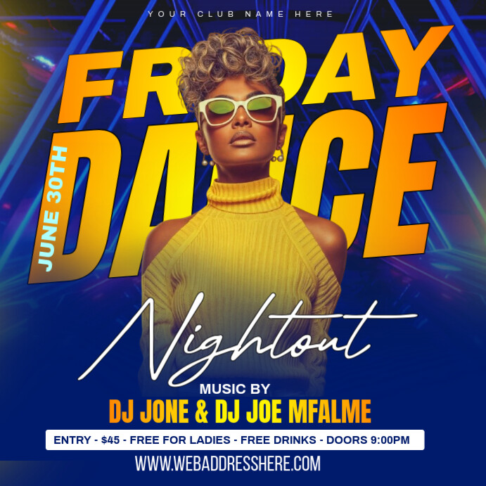 Dance party flyer Template | PosterMyWall