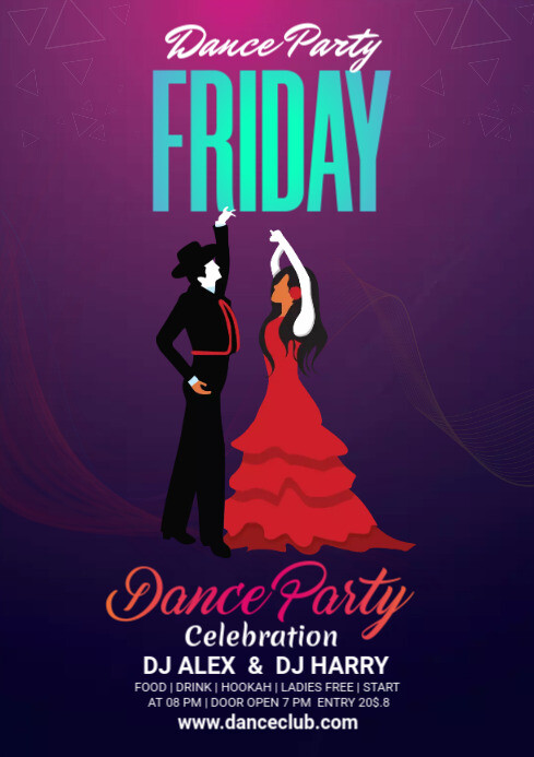 Plantilla de Dance Party flyer Template | PosterMyWall