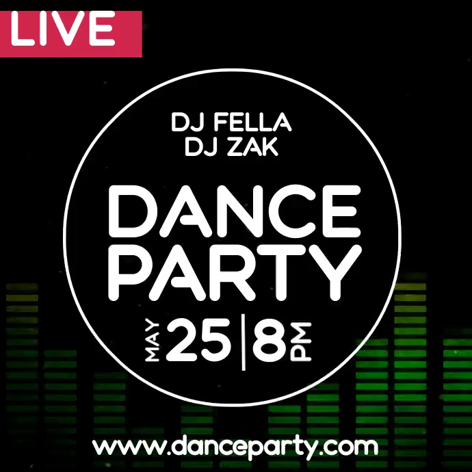 Plantilla de Dance Party Live Concert Video Square Ad | PosterMyWall