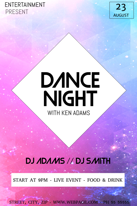 Dance party night flyer template | PosterMyWall