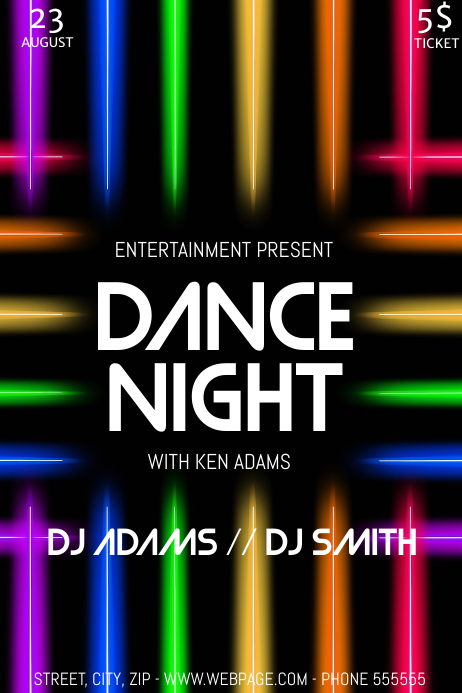 Dance party night flyer template | PosterMyWall