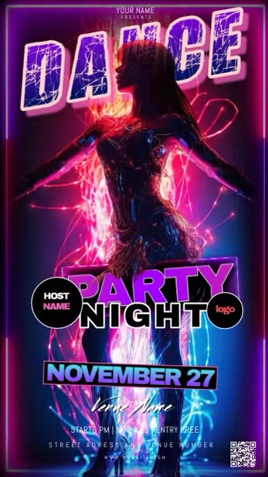 Copy of dance party night video advert | PosterMyWall