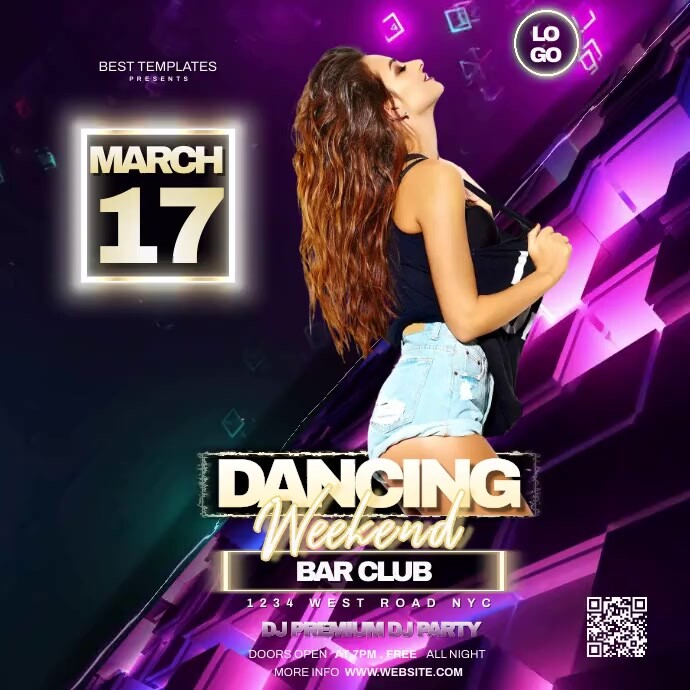dance party night video advert Template | PosterMyWall