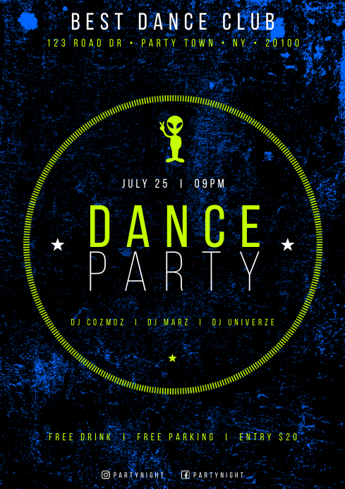 DANCE PARTY POSTER Template | PosterMyWall
