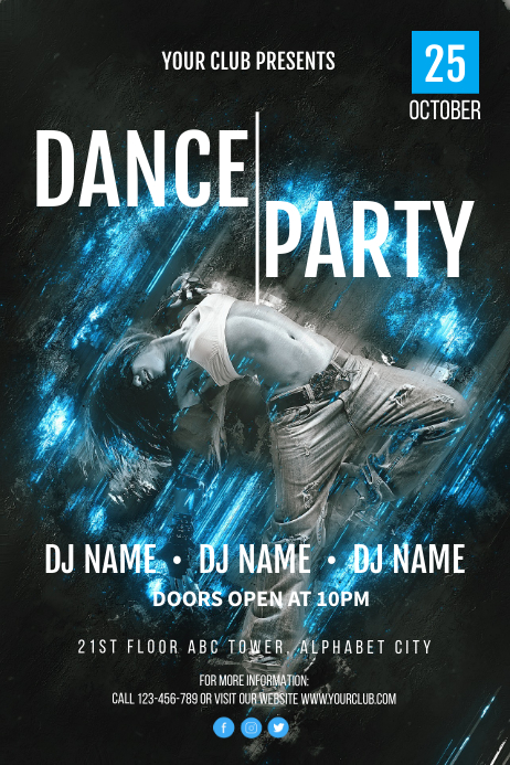 Plantilla de Dance Party Template | PosterMyWall