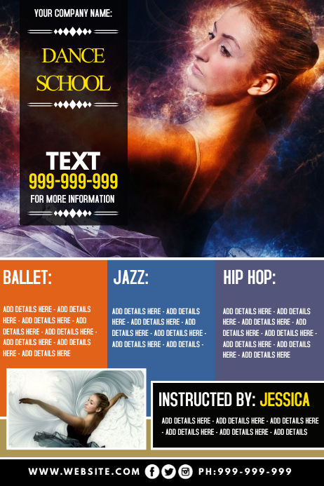 Dance School Poster Template | PosterMyWall