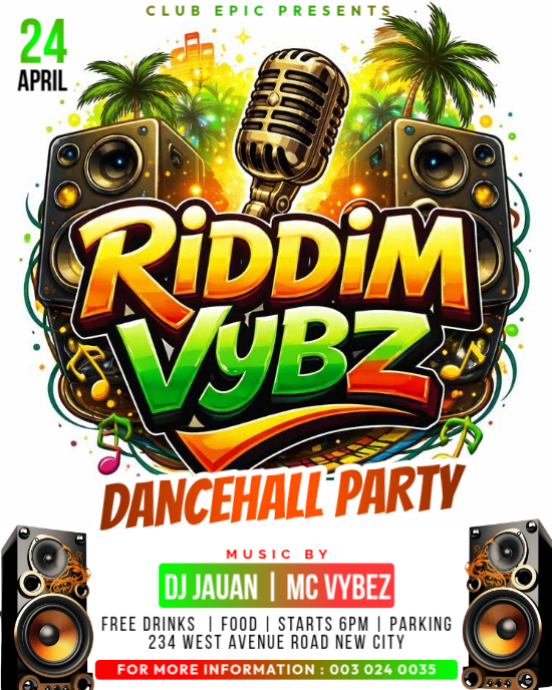 Dancehall Party riddim vibez reggae music festival event dj concert ...