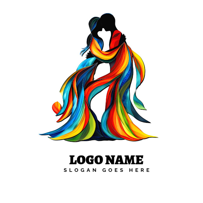 Dancing couple abstract illustration logo Template | PosterMyWall
