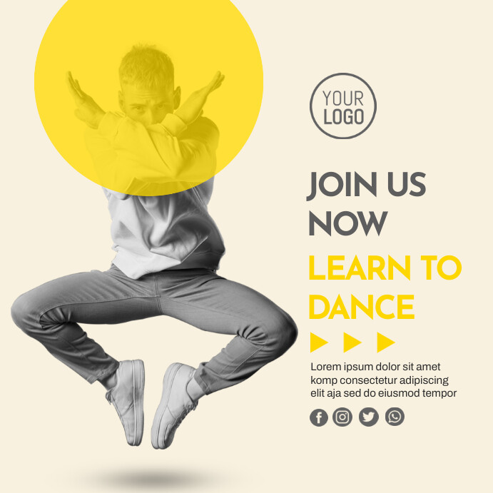 DANCING STUDIO CLASSES FLYER POSTER Template | PosterMyWall