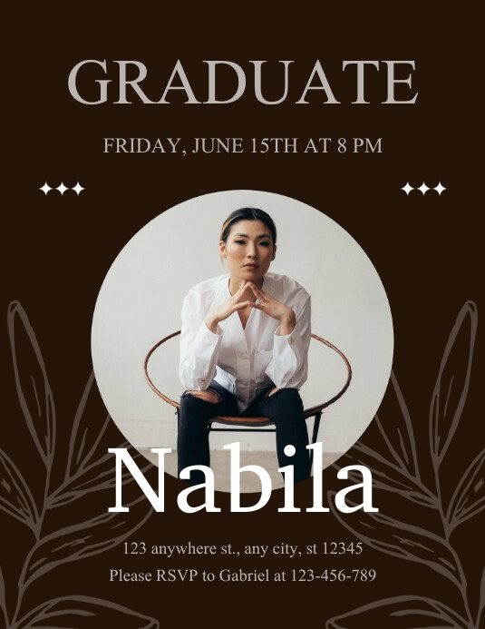 Dark Aesthetic Graduation Party Invitation Template | PosterMyWall