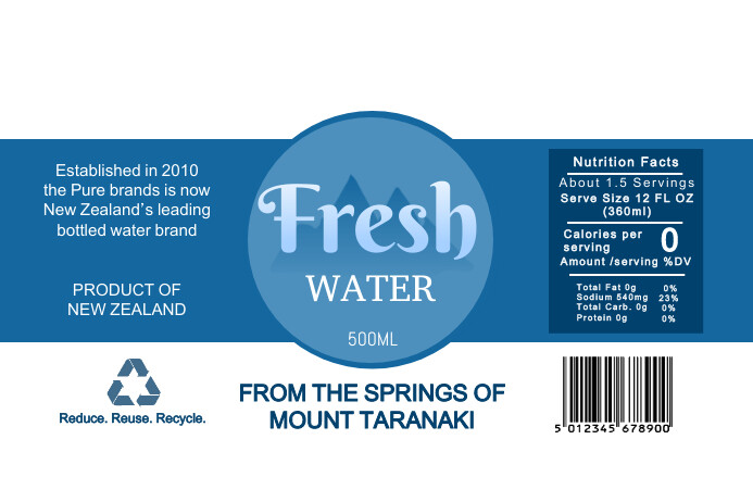 Copy of Dark blue and white water bottle label | PosterMyWall