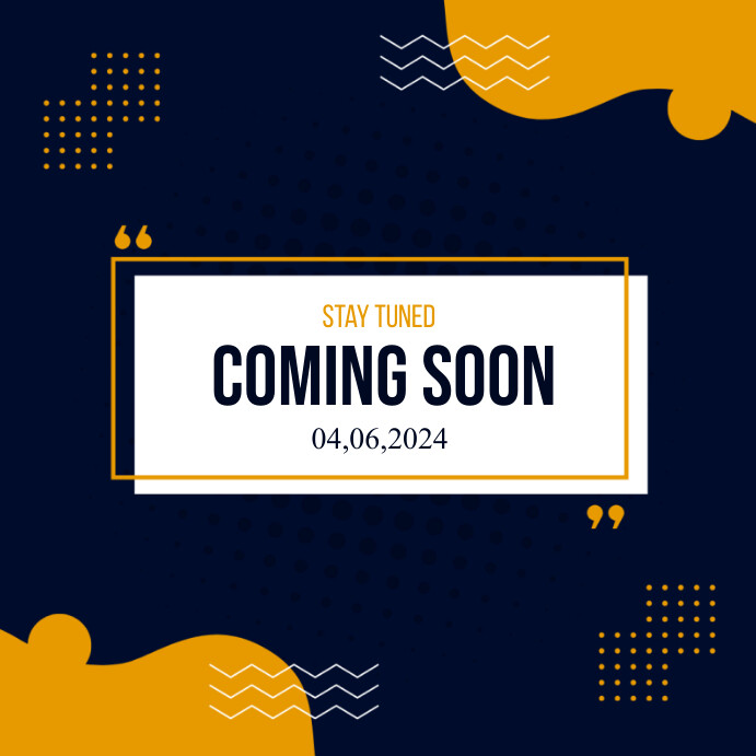 Dark Blue And Yellow Modern Coming Soon Insta Template | PosterMyWall