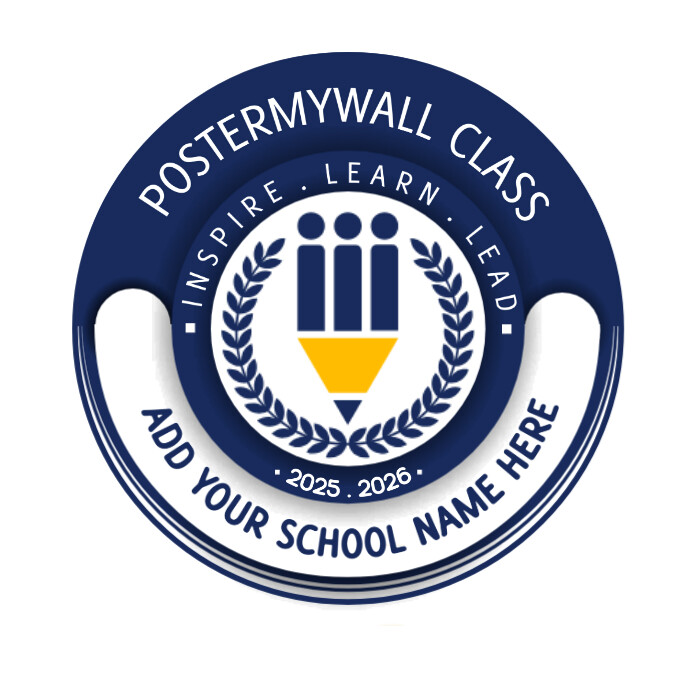 Copy of Dark Blue Beige Circle Illustrative School Class Logo Design ...
