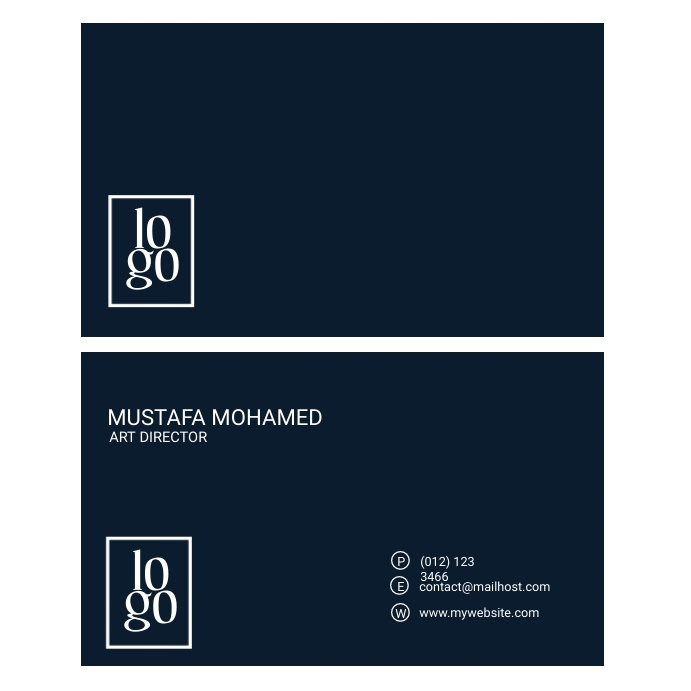 Cópia de Dark Blue Calling Card | PosterMyWall