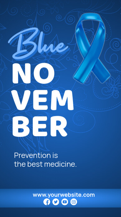 Dark Blue Floral Blue November Your Story Template | PosterMyWall