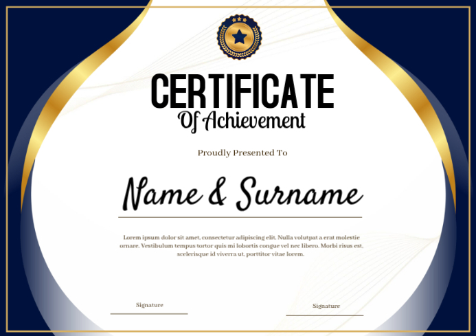 Plantilla de Dark Blue Gold Professional Certificate of Completion ...