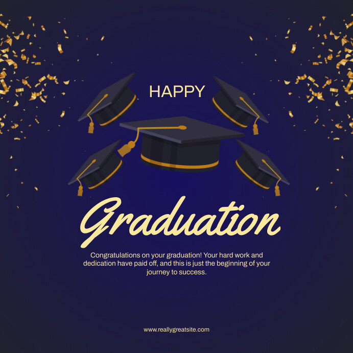 Copy of Dark Blue Illustrative Happy Graduation Insta | PosterMyWall