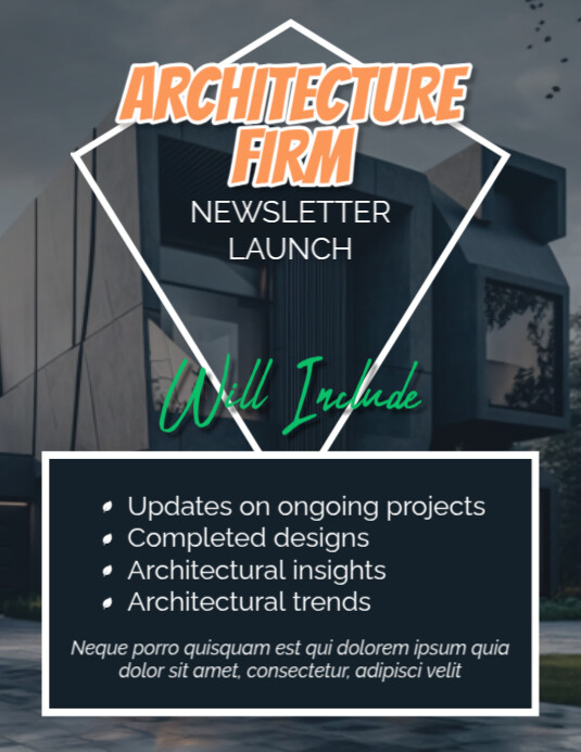 Plantilla de Dark Blue List-based Architecture Flyer (us L | PosterMyWall