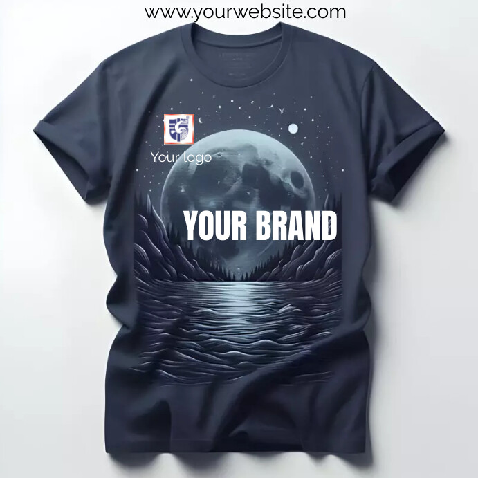 Dark blue t-shirt mockup design Template | PosterMyWall