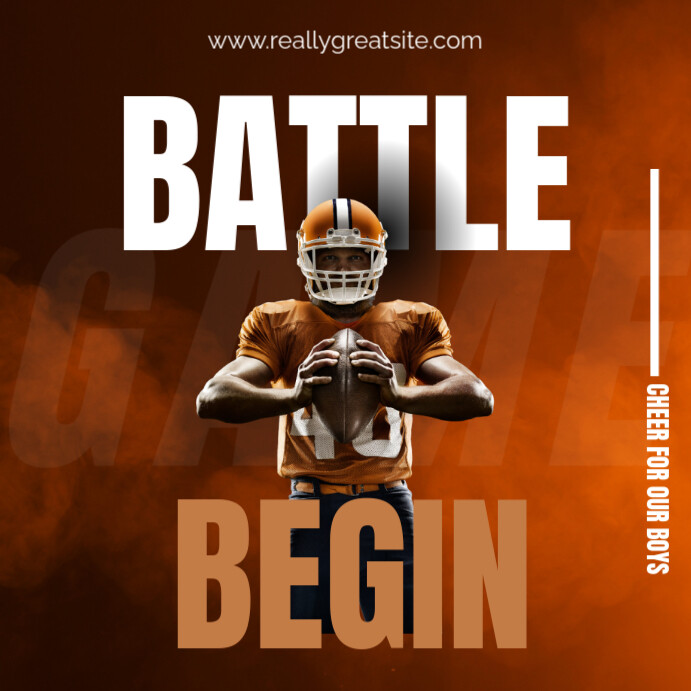 Dark Brown and Orange Graphic Dynamic Sports Football Team Instagram ...