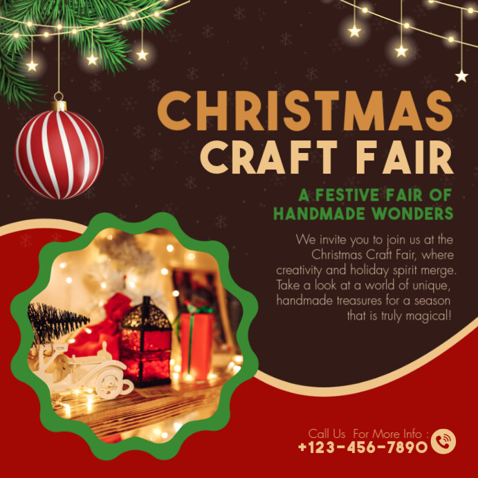 Copy of Dark Brown Red and Green Modern Christmas Craft Fair Instagram ...