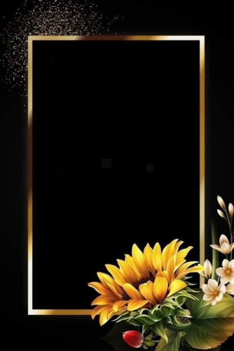 dark flower frame template | PosterMyWall