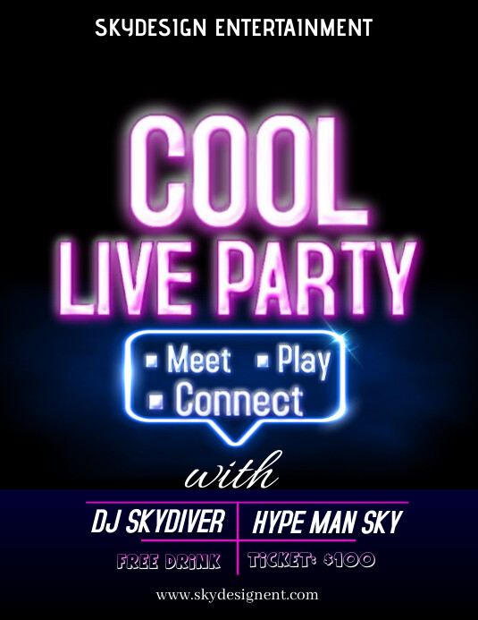 Dark Glowing Cool Party Poster Template | PosterMyWall