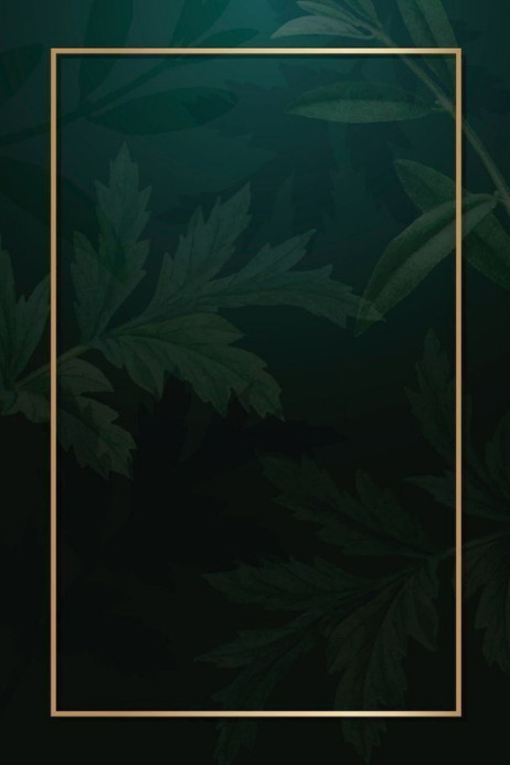 Dark Green Botanical Gold frame background Template | PosterMyWall