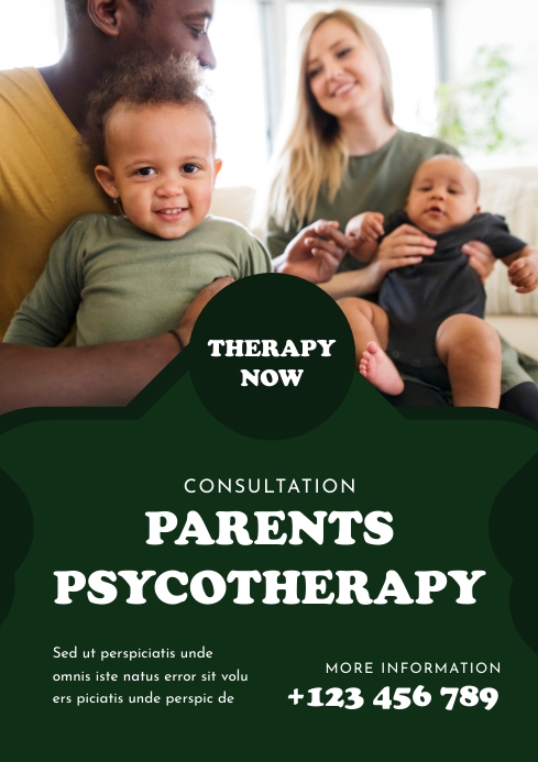 Dark Green Parents Counseling Therapy Template | PosterMyWall