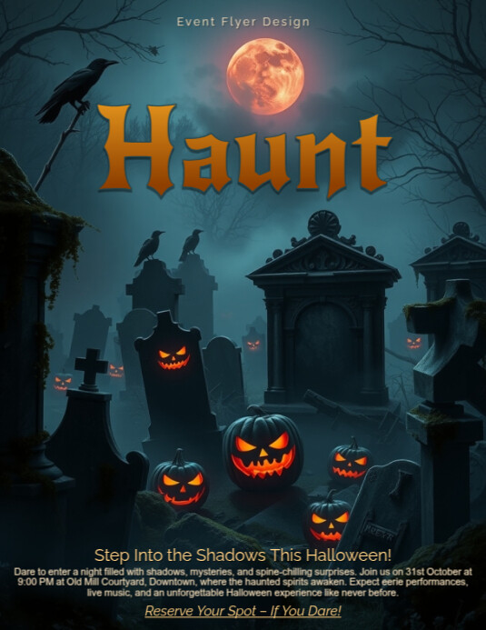 Dark Mist Horror Haunt Gothic flyer template | PosterMyWall