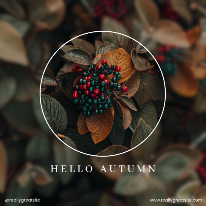 Copy of Dark Moody Hello Autumn Flower Blurred Photo Instagram Post ...
